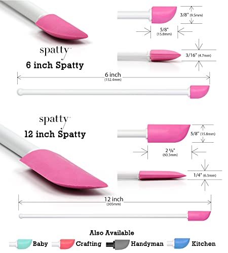 Spatty Daddy Makeup Spatula Set (6 and 12 Inch Pink) Shark Tank Mom Made to Scrape Last Drop of Beauty Products, Foundation, Good Gifts for Women, Teen, Grandma, Mom Stocking Stuffers Under 10 Dollars