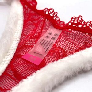 Gifts for Women Christmas Underwear - 2 Packs Rhinestones Thongs Stocking Stuffers for Women Sexy Santa Costume Christmas Lingerie for Women L Red