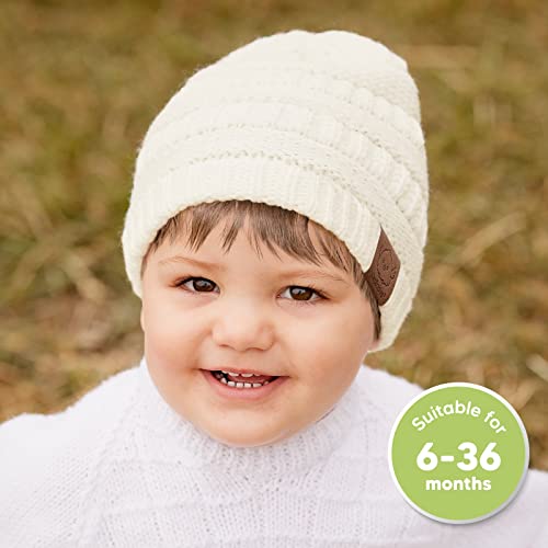 3-Pack Baby Beanies, Baby Hats - Newborn Hats, Baby Boy Hats, Baby Girl Hats for Winter (Sweet Pea)