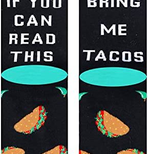 Zmart Funny Taco Socks Mexican Socks for Women, Novelty Taco Gifts Mexican Gifts Teen Girls, Bring Me Tacos Food Socks