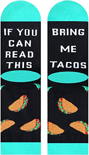 Zmart Funny Taco Socks Mexican Socks for Women, Novelty Taco Gifts Mexican Gifts Teen Girls, Bring Me Tacos Food Socks