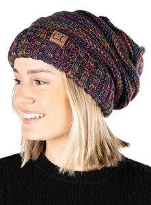 funky junque oversized slouchy beanie – black kaleidoscope