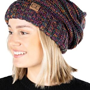 Funky Junque Oversized Slouchy Beanie - Black Kaleidoscope