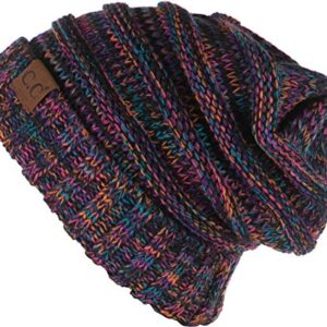 Funky Junque Oversized Slouchy Beanie - Black Kaleidoscope