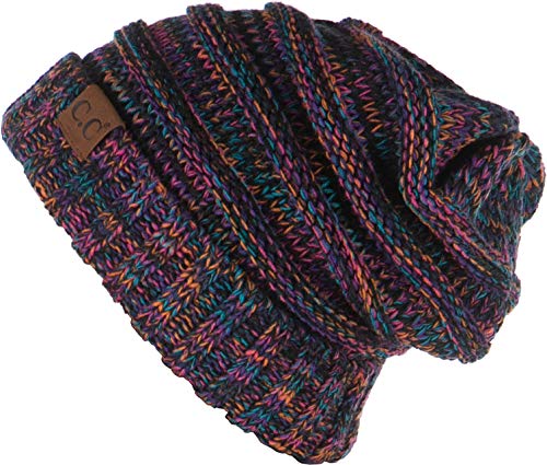 Funky Junque Oversized Slouchy Beanie - Black Kaleidoscope