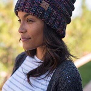 Funky Junque Oversized Slouchy Beanie - Black Kaleidoscope