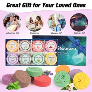 Shower Steamers, Shower Bombs Aromatherapy Relaxing Gift for Women, 8Pcs Essential Oil Bath Bomb Scent Steamer Fizzies for Mom Female Friends Christmas Valentines Mothers Day Ideas Set