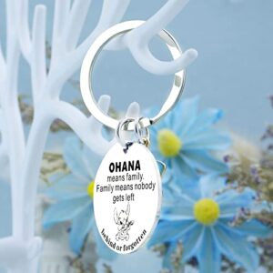 Stitch Gifts for Daughter Son Stich Birthday Gift Ohana Means Family Cute Keychains Gifts for Boys Girls Gift for Best Friend Stocking Stuffers for Teen Cartoon Accessories, Silver