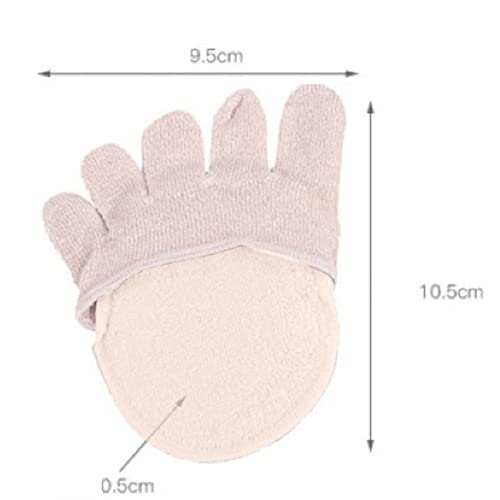 3 Pairs Women's Solid Half Five Finger Socks Socks Sweat Absorbent Socks Sponge Pad Socks for Woman (Beige, One Size)