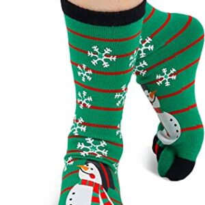 Zmart Funny Christmas Toe Socks Women Holiday Socks Christmas Toe Separator Socks Five Toe Socks, 5 Pack Stocking Stuffers Secret Santa Gifts Christmas Gifts