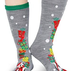 Zmart Funny Christmas Toe Socks Women Holiday Socks Christmas Toe Separator Socks Five Toe Socks, 5 Pack Stocking Stuffers Secret Santa Gifts Christmas Gifts