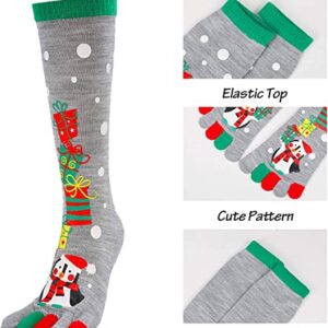 Zmart Funny Christmas Toe Socks Women Holiday Socks Christmas Toe Separator Socks Five Toe Socks, 5 Pack Stocking Stuffers Secret Santa Gifts Christmas Gifts