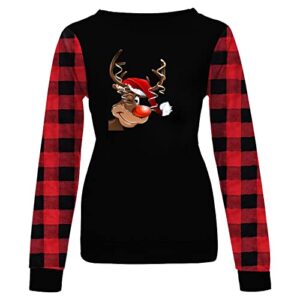 Christmas Tee Shirts for Women Christmas Pjs Family Set Unique Merry and Bright Sweatshirt Stocking Stuffers for Women