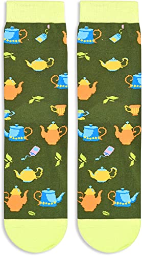 Zmart Funny Socks Silly Socks for Men Women Teens Tea Gifts Tea Socks, Tea Gifts for Tea Lovers Gifts for Tea Drinkers Tea Christmas Gifts Tea Stocking Stuffers