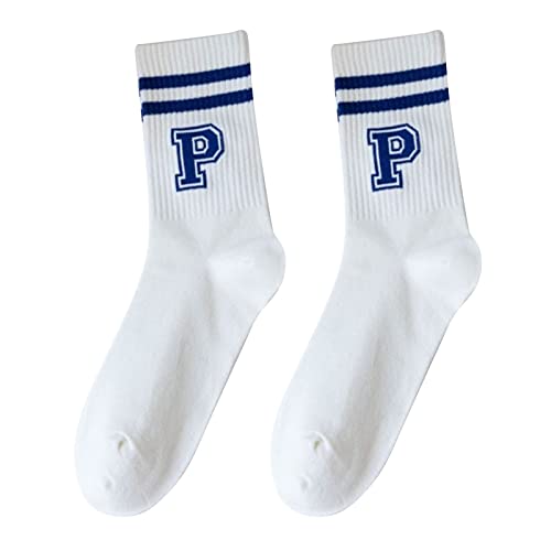 Women's Men Blue Stripes Socks Fashion Pattern Printing Short Socks Ankle Socks for Athletic Socks Women (A, One Size)