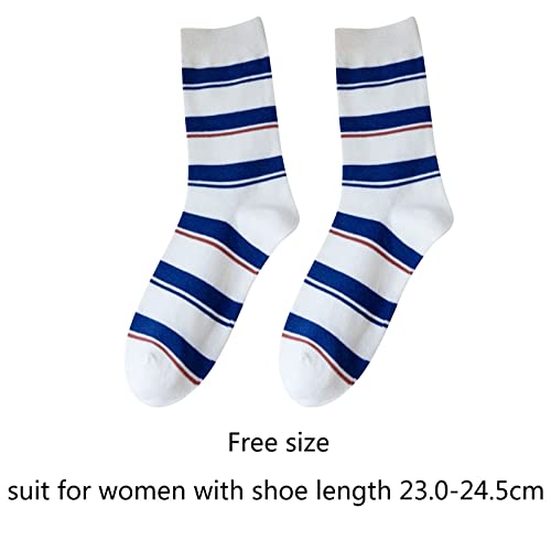 Women's Men Blue Stripes Socks Fashion Pattern Printing Short Socks Ankle Socks for Athletic Socks Women (A, One Size)