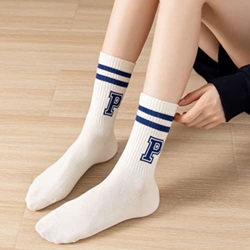 Women's Men Blue Stripes Socks Fashion Pattern Printing Short Socks Ankle Socks for Athletic Socks Women (A, One Size)