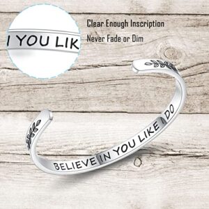 Believe in You Like I Do Bracelets for Teen Girls Women - Stocking Stuffers Christmas Gifts for Teenage Girls Women Teens 10 12 13 Year Old Girl Birthday Valentines Day Gift Idea Thinking of You Gifts