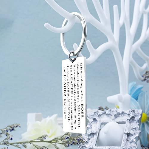 Boss Gifts for Men Lady Women Appreciation Supervisor Mentor Leader White Elephant Keychain Office Stocking Stuffers Christmas Gift Boss, Silver