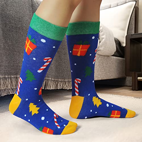 Gellwhu Men's Christmas Socks, Christmas Gifts for Men Women Stocking Stuffers Large Holiday Fun Novelty Cotton Socks (12 pairs socks)