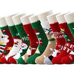 36 Pairs Christmas Fuzzy Socks for Women Men Christmas Gifts Stocking Stuffers Holiday Cozy Fluffy Warm Socks