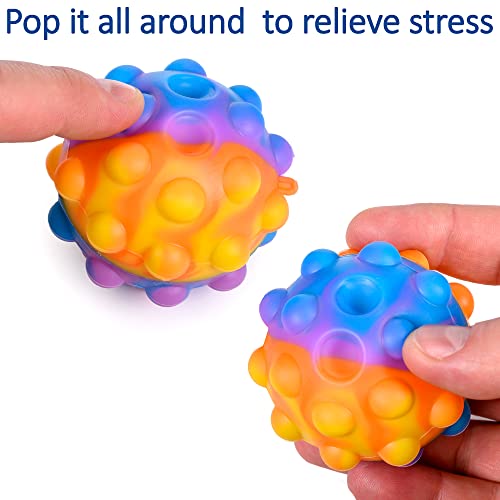 Nutty Toys Sensory Pop It Ball - Large 3D Fidget Popit, Top Stress & Anxiety Relief Gadget for Kids & Adults 2023, Unique Teen & Toddler Easter Basket Stuffer Present Idea, Best Tween Boy & Girl Gifts