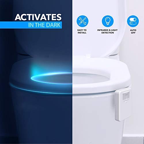 Chunace 16-Color Toilet Night Light, Motion Sensor Activated Bathroom LED Bowl Nightlight, Unique & Funny Gifts Idea for Dad Teen Boy Kids Men Women, Cool Fun Gadgets for Stocking Stuffers