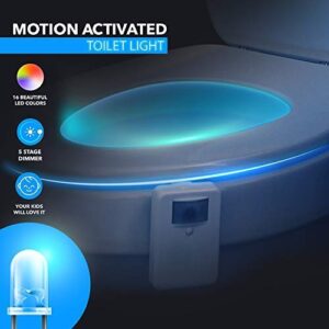 Chunace 16-Color Toilet Night Light, Motion Sensor Activated Bathroom LED Bowl Nightlight, Unique & Funny Gifts Idea for Dad Teen Boy Kids Men Women, Cool Fun Gadgets for Stocking Stuffers