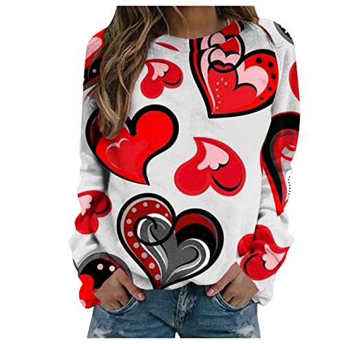 Valentine Shirts for Women Long Sleeve New Years Eve Party Supplies Stocking Stuffers for Teens Gift for 20 Year Old Male Red