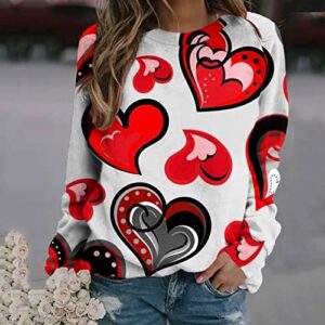 Valentine Shirts for Women Long Sleeve New Years Eve Party Supplies Stocking Stuffers for Teens Gift for 20 Year Old Male Red