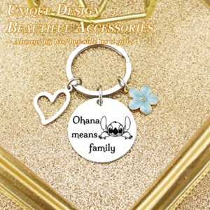 Ibiwe Li lo and sti tch gifts for girls women ohana means family sti tch stuff Womens Stocking Stuffers for Her Teen Girl Cute Keychain