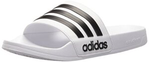 adidas men’s adilette shower slides white/core black/white 13