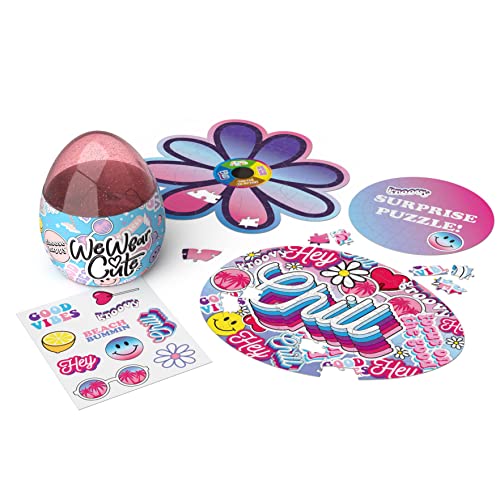 We Wear Cute, 100-Piece Surprise Puzzle in Egg Easter Basket Stuffer with Tik Tok YouTube Stickers, For Kids & Teens Ages 8 and up