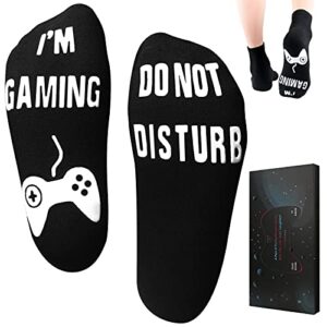 do not disturb i’m gaming socks, gifts for teenage boys, gaming socks novelty birthday gifts ideas for teen boys mens gamer kids sons husbands dad father