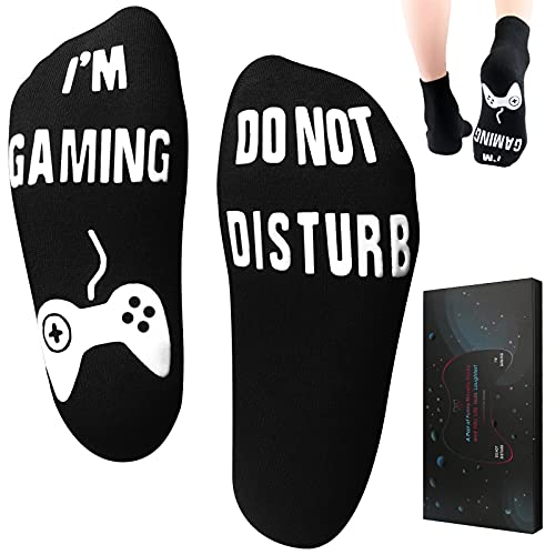 Do Not Disturb I'm Gaming Socks, Gifts for Teenage Boys, Gaming Socks Novelty Birthday Gifts Ideas for Teen Boys Mens Gamer Kids Sons Husbands Dad Father