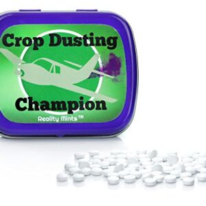 Crop Dusting Champion Mints – Gifts for Friends Weird Stocking Stuffers for Teens Novelty Gifts Peppermint Mints - Funny Dad Gifts White Elephant Ideas Secret Santa Father’s Day