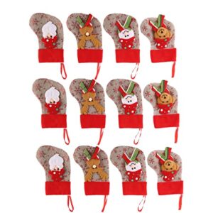 amosfun old men gifts 12pcs christmas stockings cloth bag christmas hanging socks christmas tree decorations for party kids teens stocking stuffer