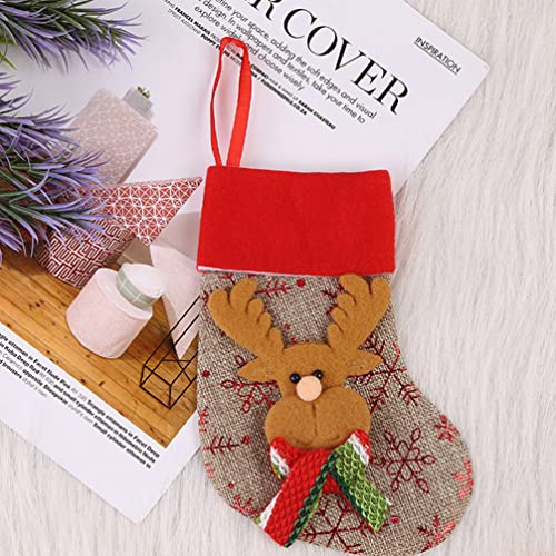 Amosfun Old Men Gifts 12pcs Christmas Stockings Cloth Bag Christmas Hanging Socks Christmas Tree Decorations for Party Kids Teens Stocking Stuffer