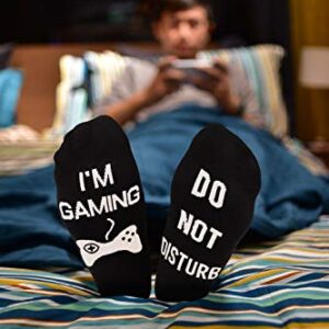 ITACH Do Not Disturb Im Gaming Socks for Men Teen Boys - Gamer Socks for Sons Husbands Dad | Stocking Stuffers for Teen Boys