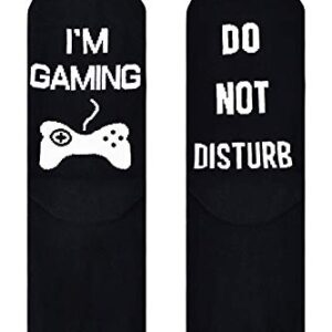 ITACH Do Not Disturb Im Gaming Socks for Men Teen Boys - Gamer Socks for Sons Husbands Dad | Stocking Stuffers for Teen Boys