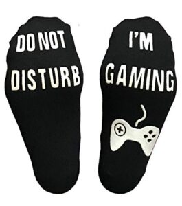 horande novelty cotton socks do not disturb socks funny gifts for men women gamers, black, medium