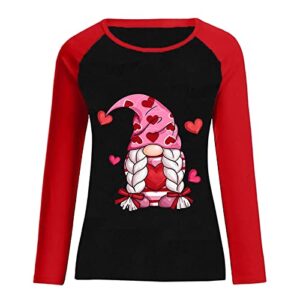 Valentine Shirts for Women Long Sleeve New Years Eve Outfits Women Stocking Stuffers for Teens Funny Gifts Under 20 Black