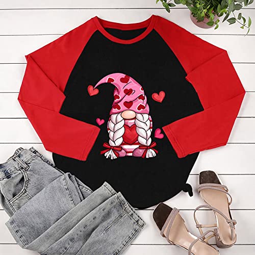 Valentine Shirts for Women Long Sleeve New Years Eve Outfits Women Stocking Stuffers for Teens Funny Gifts Under 20 Black