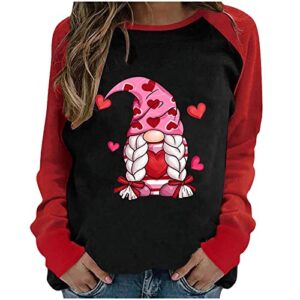 Valentine Shirts for Women Long Sleeve New Years Eve Outfits Women Stocking Stuffers for Teens Funny Gifts Under 20 Black