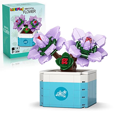 WISEPLAY Succulent Building Blocks Set - Christmas Stocking Stuffers for Woman and Teens Girls - Unique Flower Home Décor Idea - Build & Display Creative Building Project for Women and Teens