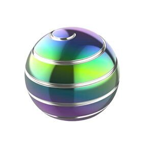 apqdw kinetic desk toy ball, 1.54” kinetic desktop spinning toys, optical illusion toys for anxiety, adhd, birthday gift for dad, mom, son, daughter (39mm, rainbow-a)