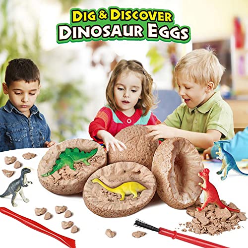 Dino Eggs Dig Kit, 12 Pack Dinosaur Eggs Excavation Science Experiments Kits for Kids 4-12, Easter Basket / Stocking Stuffers, Toys for 3+ 4 5 6 7 8 9 10 Year Old Boys Girl