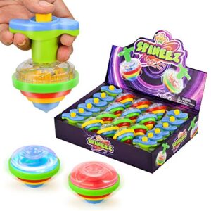 light up spinning tops for kids, set of 12, ufo spin toys with flashing led lights, fun birthday party favors, goodie bag fillers, birthday supplies for boys and girls