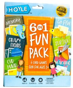 hoyle 6 in 1 kids playing cards multi game pack, 6 fun games in 1 (ages 3+)