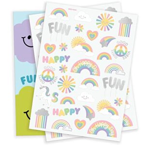 xo, Fetti Rainbow Temporary Tattoos - 46 Glitter Styles | Unicorn Birthday Party Supplies, Oh Happy Day Baby Shower, Magical Party Favors